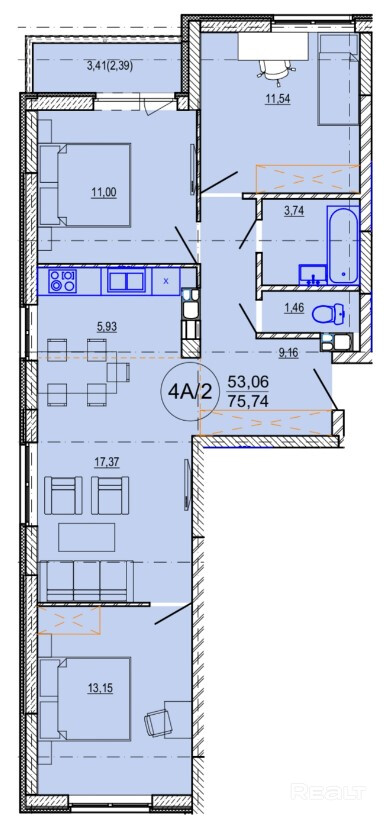 ЖК ДУБРАВИНСКИЙ, 4к.квартира в новостройке! Кредит! Рассрочка!